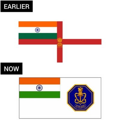 Indian Navy Gets A New Flag [Navy Ensign] | DDE