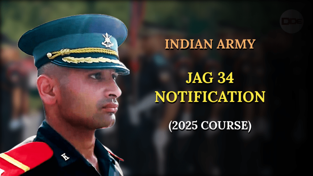 JAG 34 Notification Indian Army (Judge Advocate General) | DDE