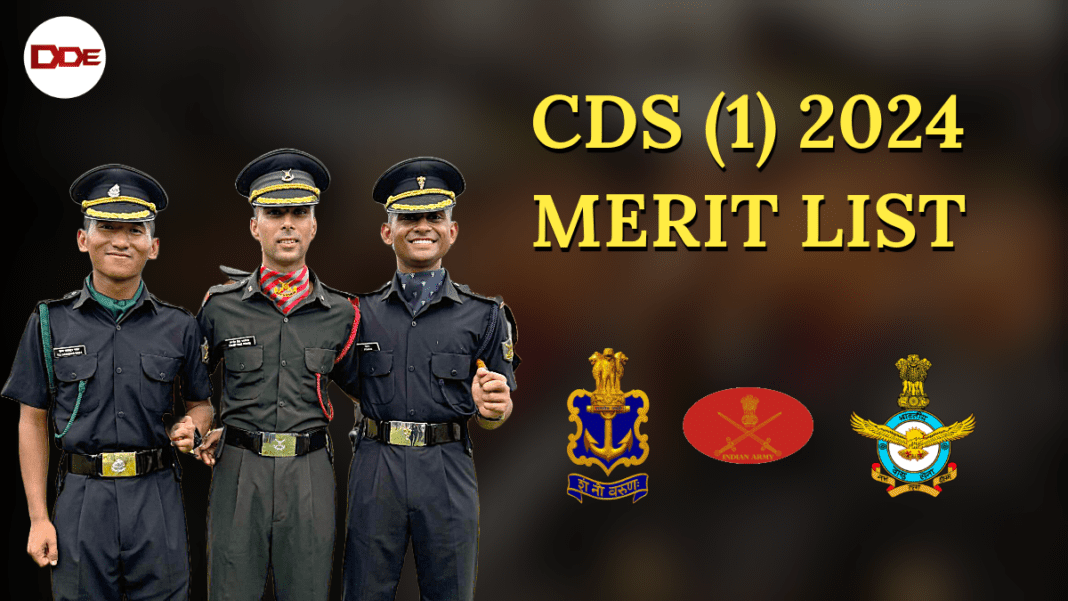 CDS 1 2024 Merit List [Indian Military Academy] | DDE