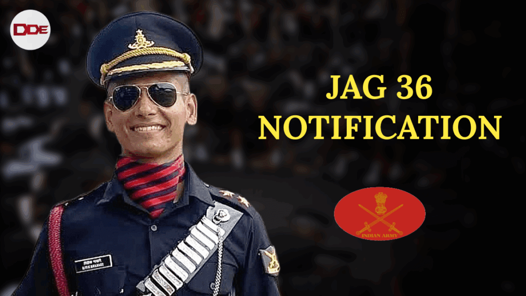JAG 36 Notification Indian Army Judge Advocate General | DDE
