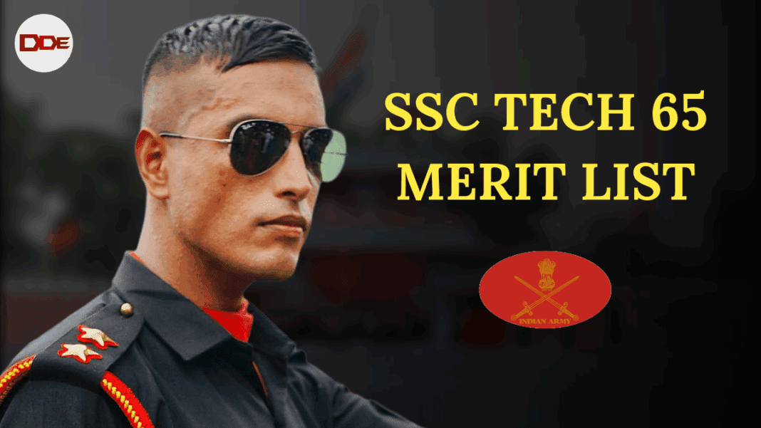 SSC Tech 65 and SSC Tech 36 Merit List Indian Army | DDE