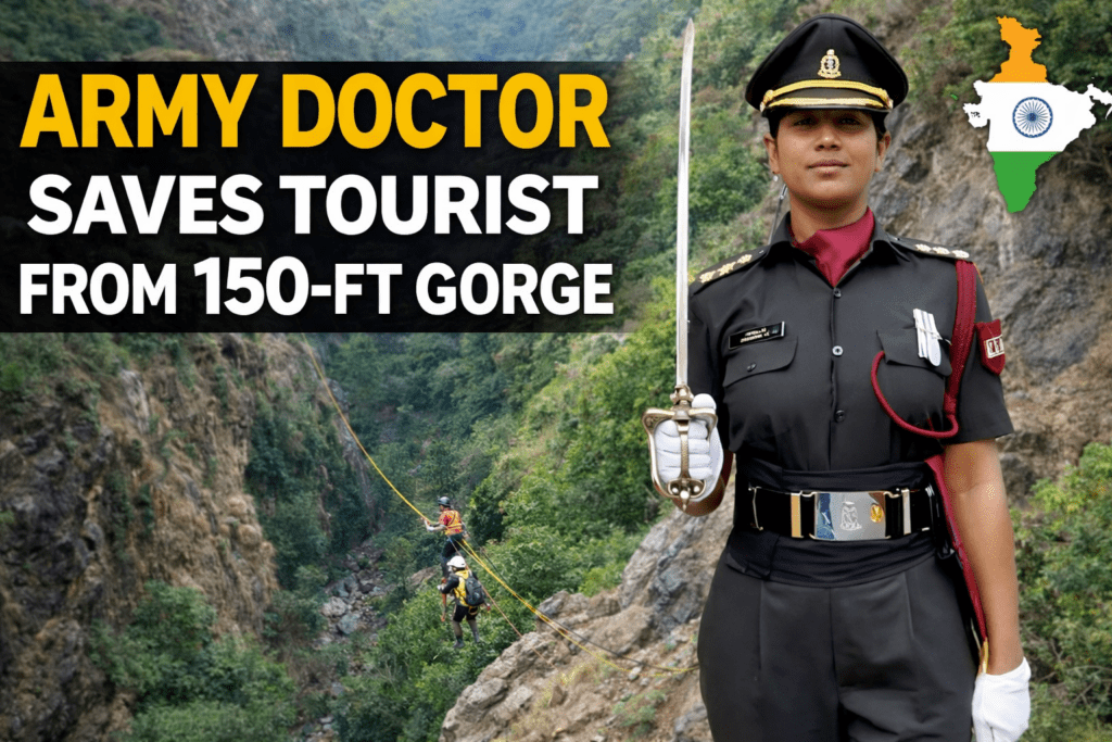 Army Doctor Major Kavitha Vasupalli Rescues Tourist from 150-Foot Gorge